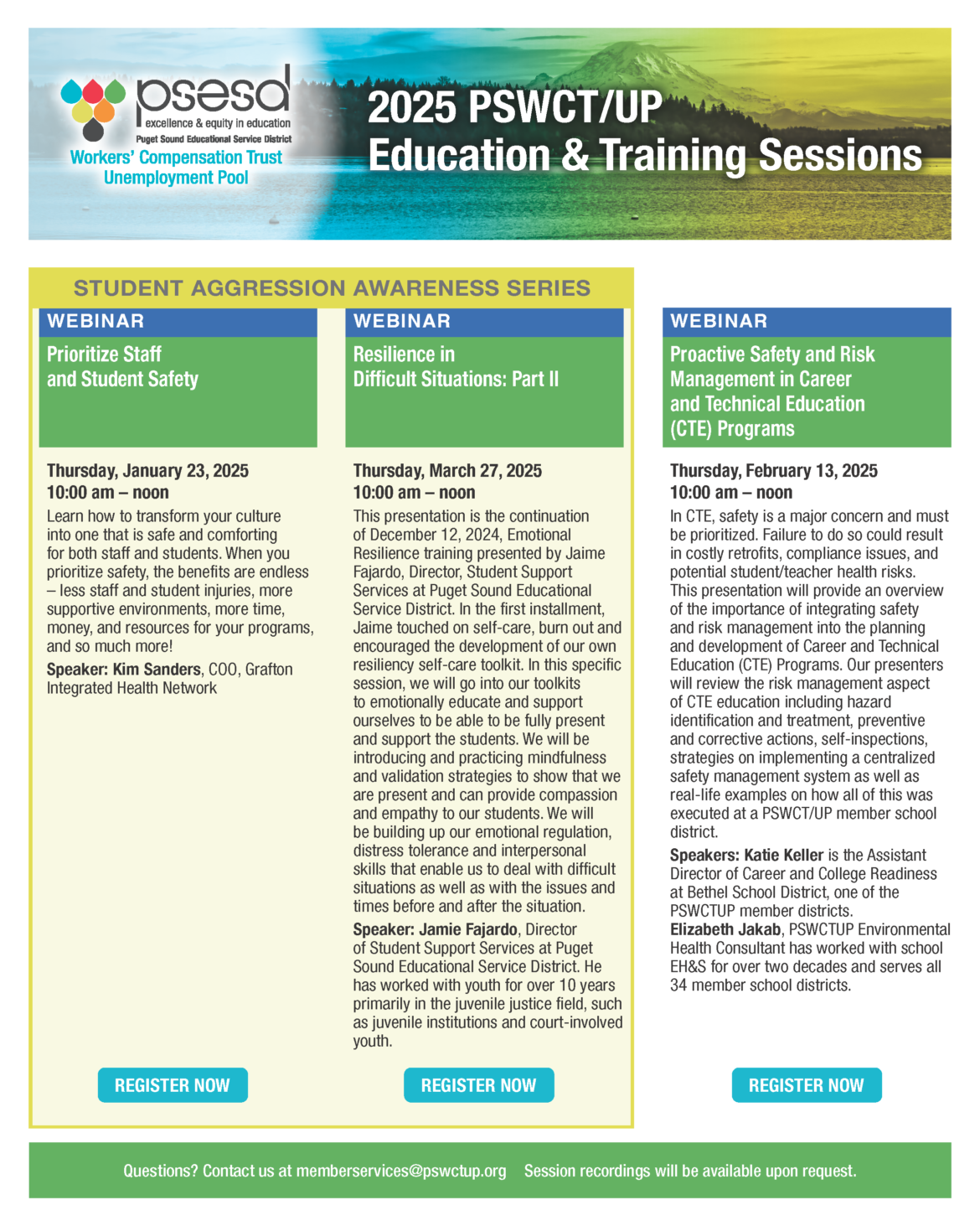 2025 Education and Training Sessions – WCT